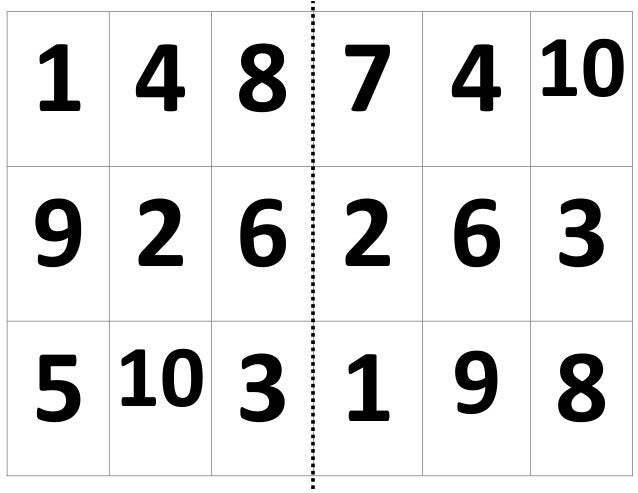 Loteria de numeros del 1 al 10 para imprimir - Imagui