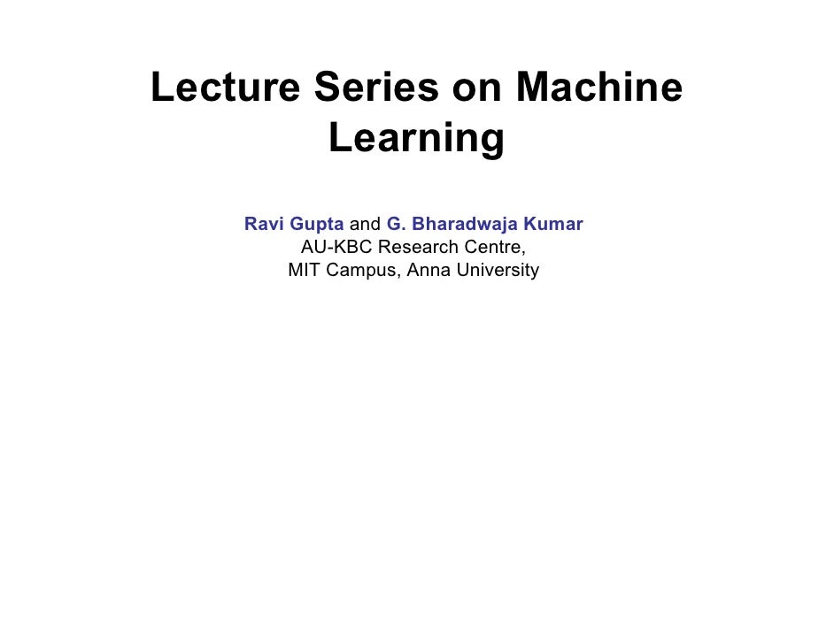 Machine Learning Lecture 1