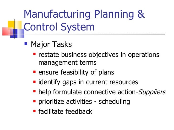 Manufacturing Planning And Control Mpc System