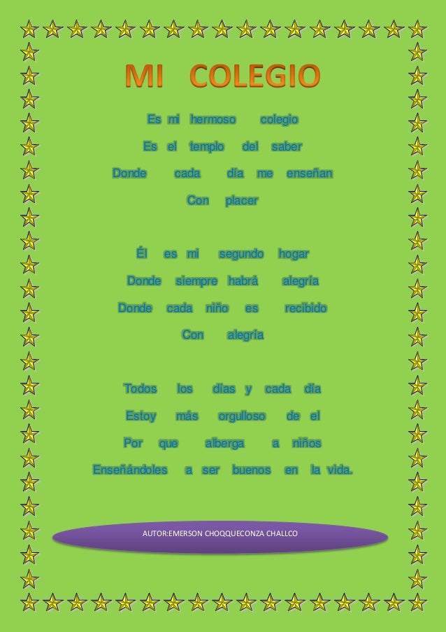 Poemas Para El Aniversario De Mi Colegio Cortos Imagu
