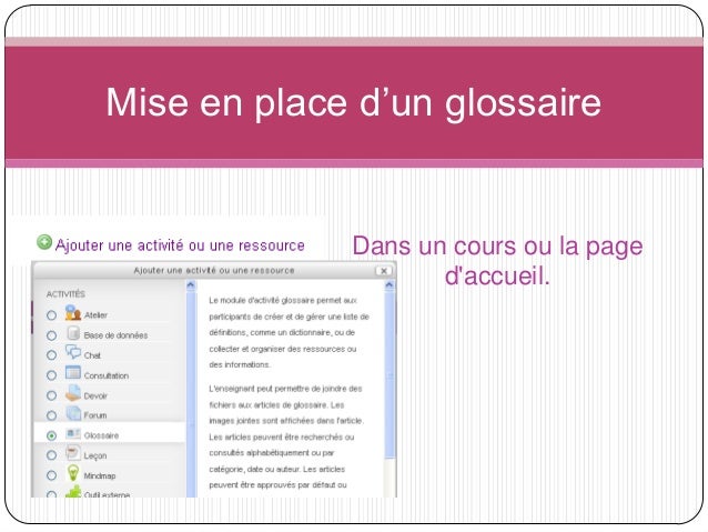 Mise en place d’un glossaire