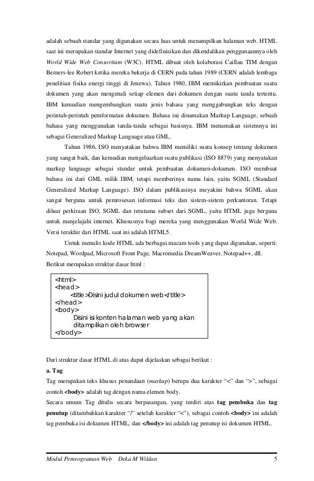 WEB EDUKASI & E-LEARNING: WEB DASAR