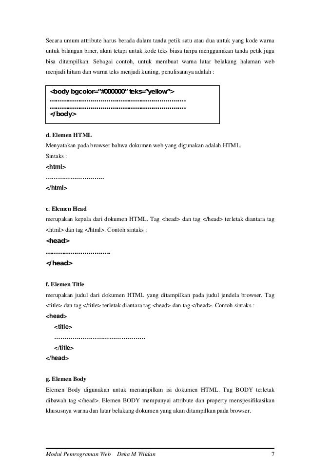 WEB EDUKASI & E-LEARNING: WEB DASAR