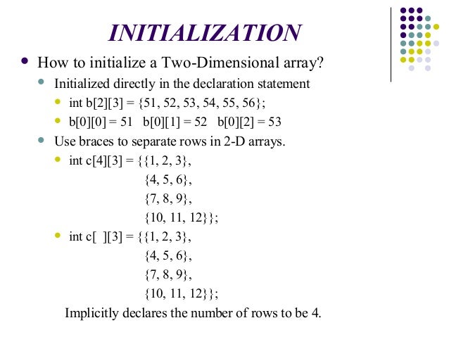 Multidimensional Array In C