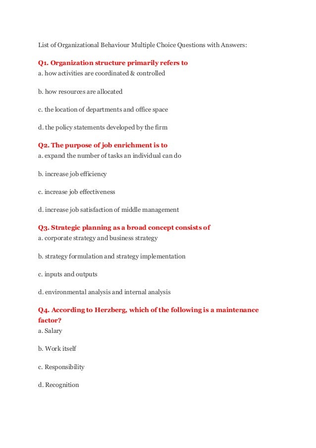 Multiple Choice Questions With Answers Multiple Choice Questions With Answers