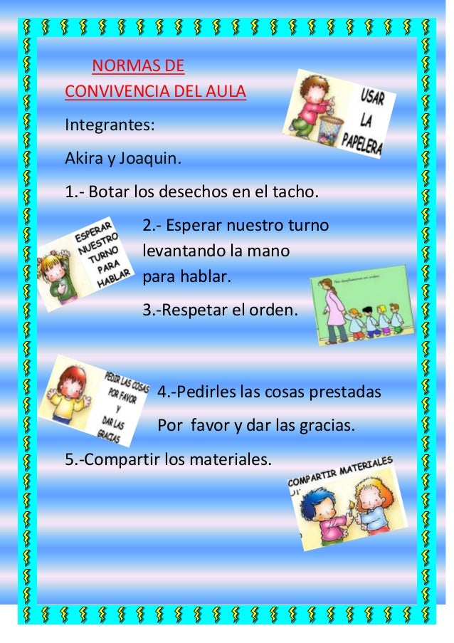 Normas de convivencia en el aula - Imagui
