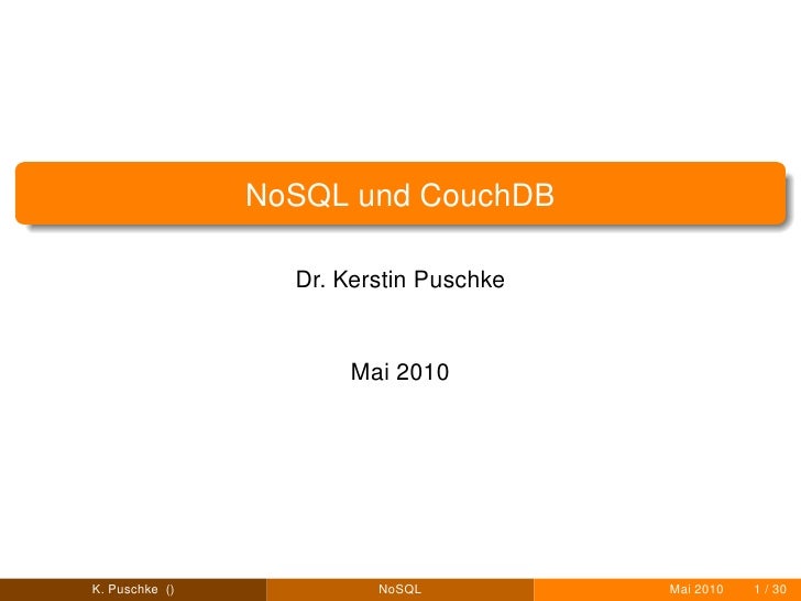 Nosql Und Couchdb 