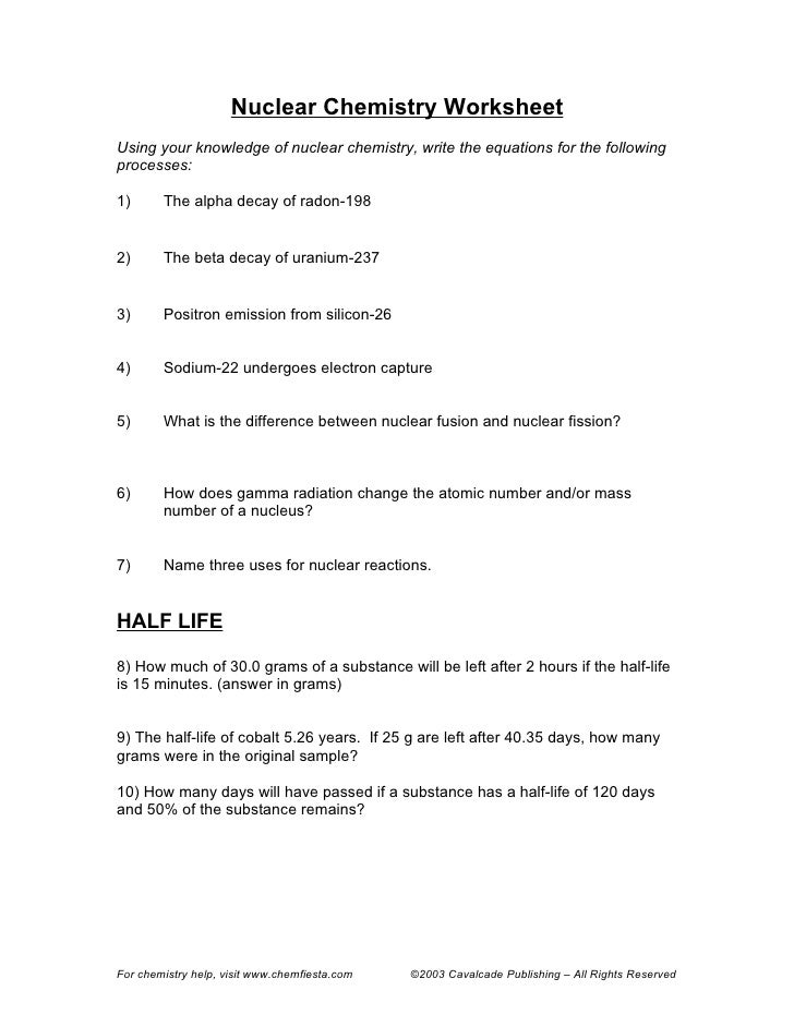 Nuclear Chemistry Half Life Worksheet Worksheet Template Tips And Reviews Nuclear Chemistry Half Life Worksheet Worksheet Template Tips And Reviews
