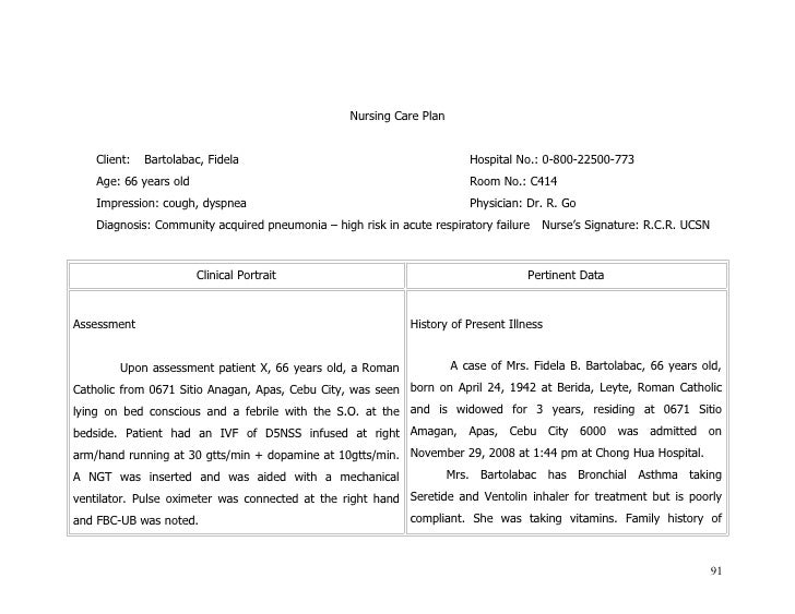 Nursing Care Plan For Community Acquired Pneumonia 2009 Nursing Care Plan For Community Acquired Pneumonia 2009