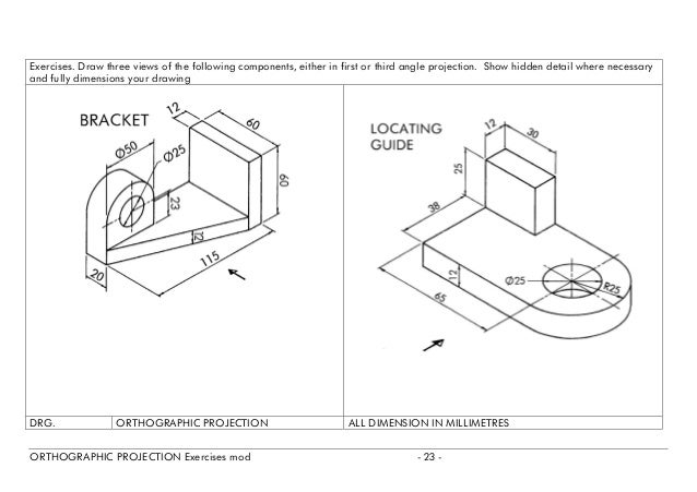 Orthographic projection exercises