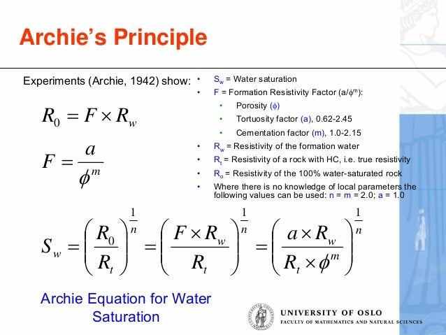 Oslo university basic well log analysis introduction