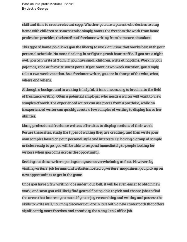 If Writing Is Your Passion Read My Ebook
