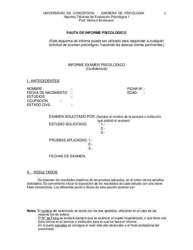 Ejemplos de informes - Imagui