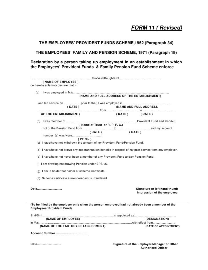 Pf Form11 Pf Form11