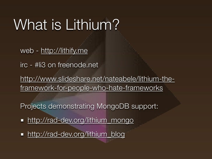 PHP, Lithium and MongoDB PHP, Lithium and MongoDB