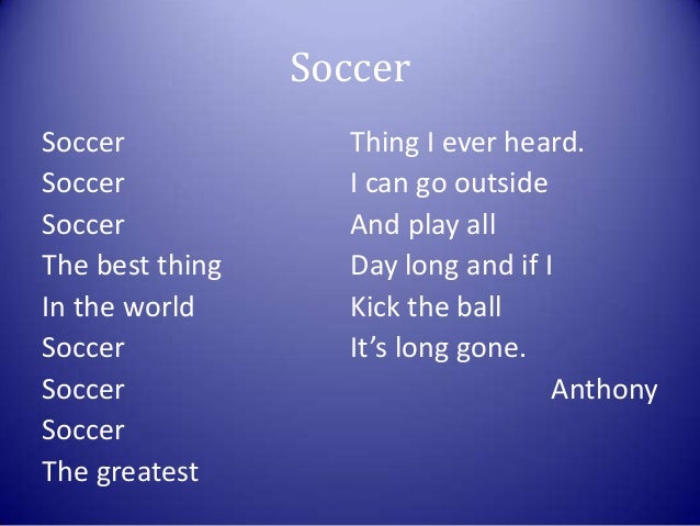 soccer poems that rhyme
