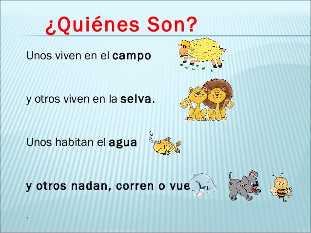 Poema de animales - Imagui