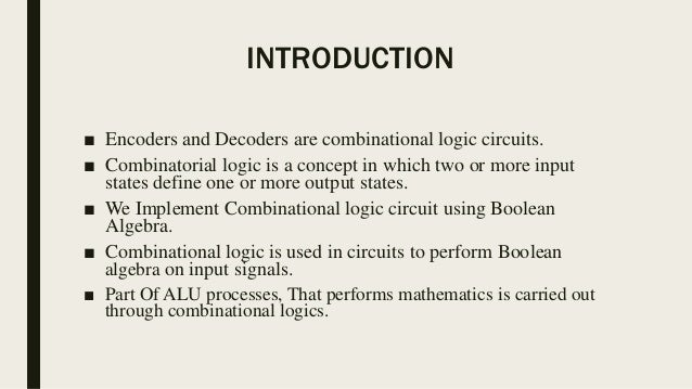 Encoders And Decoders