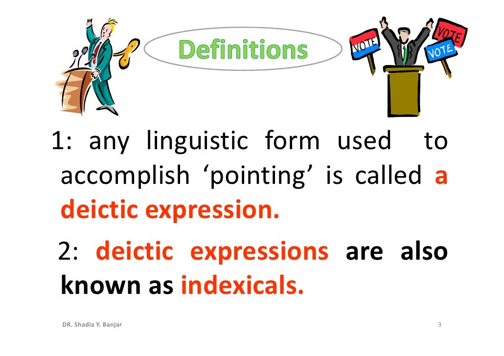 Pragmatics: Deixis And Distance By Dr.Shadia.Pptx Pragmatics: Deixis And Distance By Dr.Shadia.Pptx
