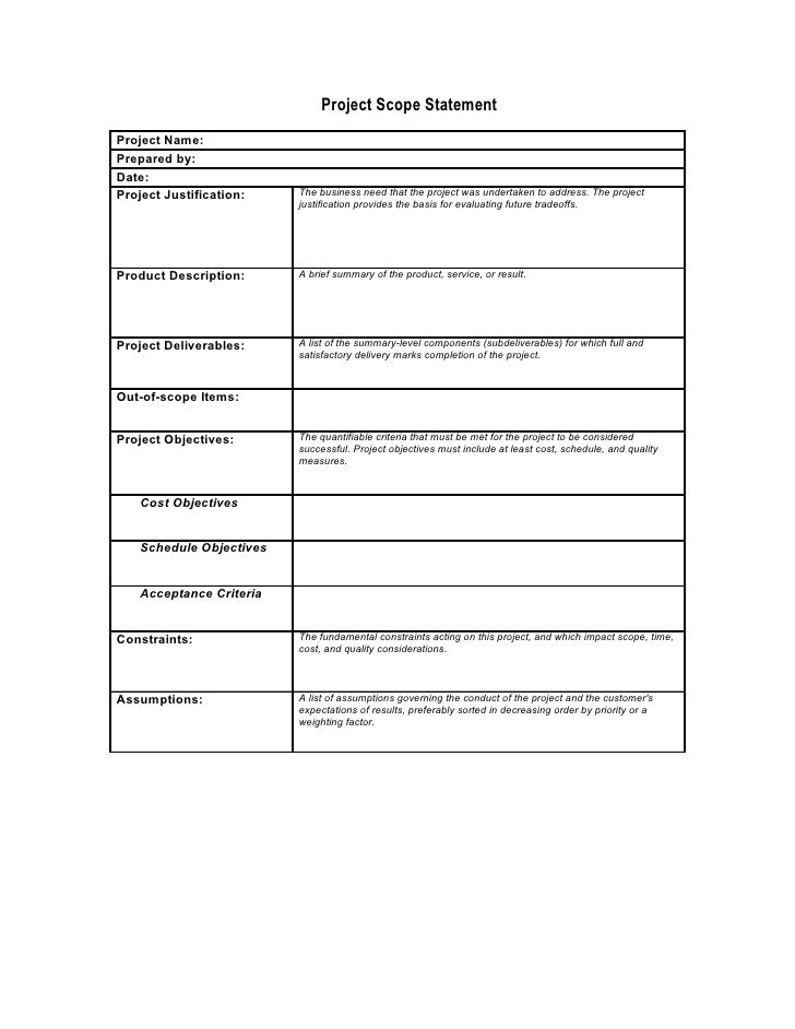 preliminary-scope-statement-template