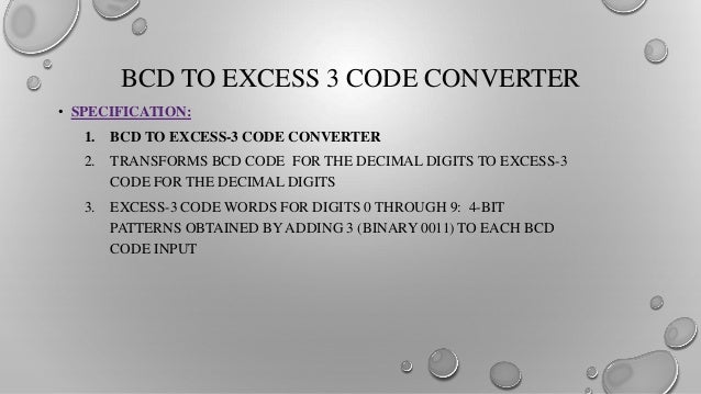 The Bcd To Excess 3 Converter