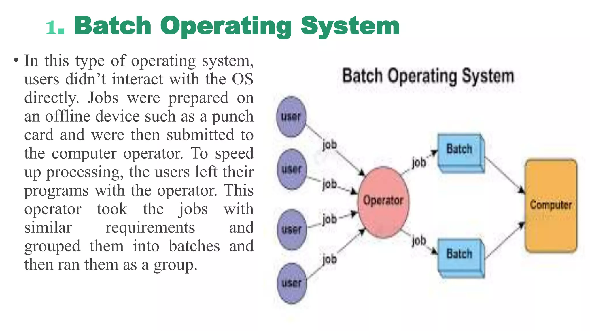 Operating System Types Examples Advantages Disadvantages Pptx Operating Systems Computer