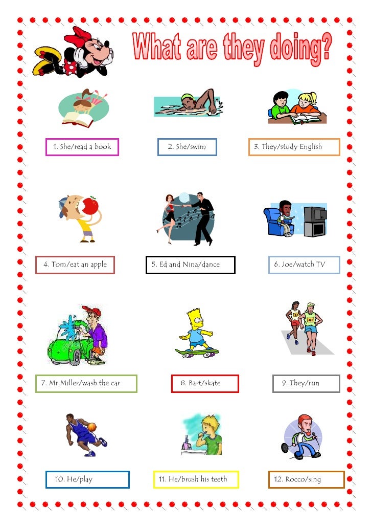 Present Continuous Worksheet Present Continuous Worksheet