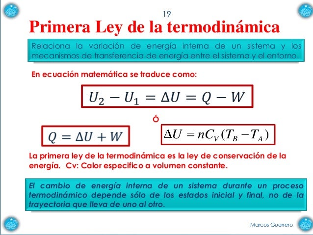 Primera ley de la termodinamica