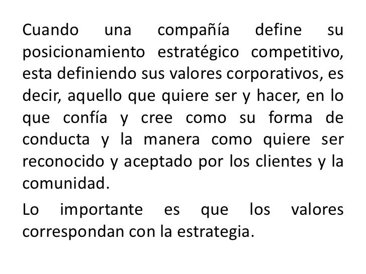 Principios O Valores Corporativos