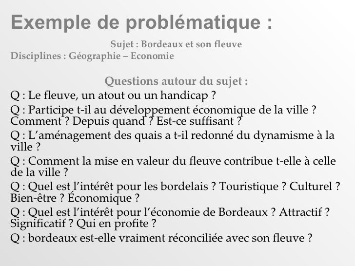 exemple de problematique exemple de problematique