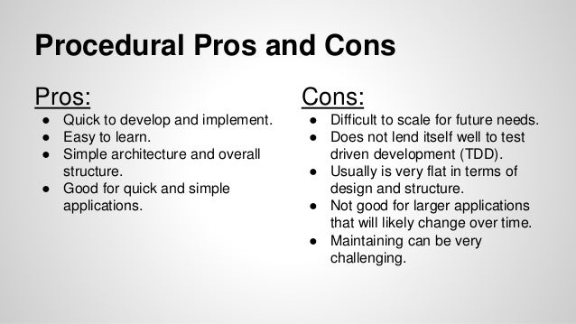Pros And Cons Of Object Oriented Programming