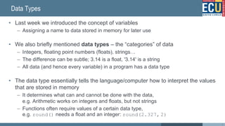 ProgFund Lecture 2 Data Types And Selection 1 Pdf