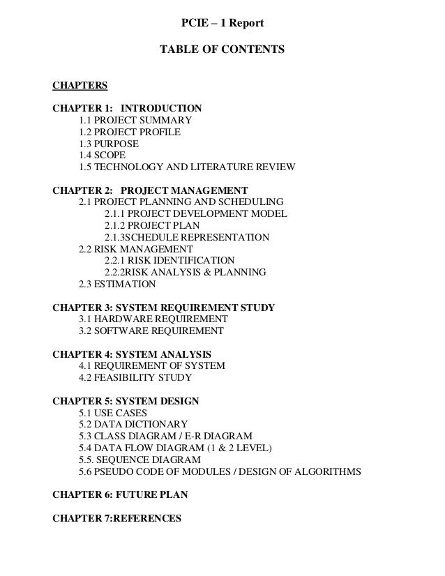 Project Report Index Pcie1 Project Report Index Pcie1