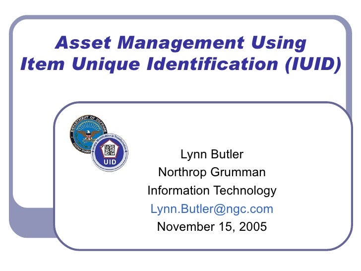 Asset Management Using Item Unique Identification Iuid