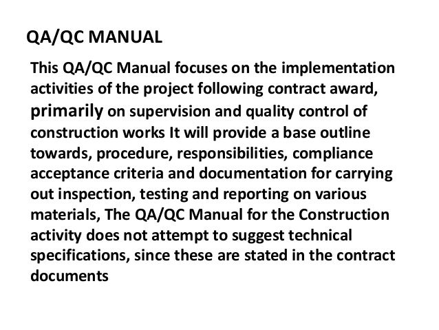 Qaqc in civil construction