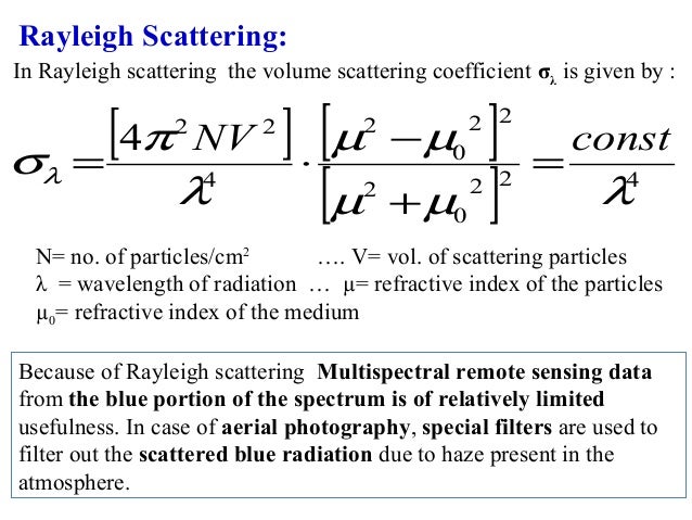 Raleigh and Mie scattering in remote sensing,