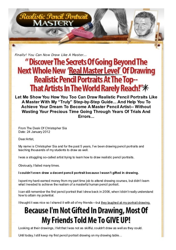Realistic pencil portrait mastery home study course review – highcaber