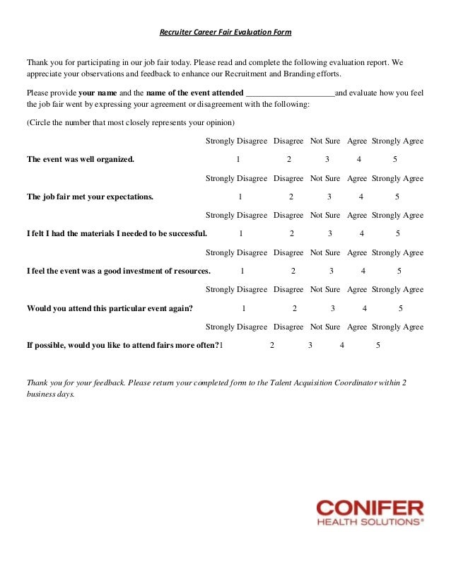 Recruiter Career Fair Evaluation Form Recruiter Career Fair Evaluation Form