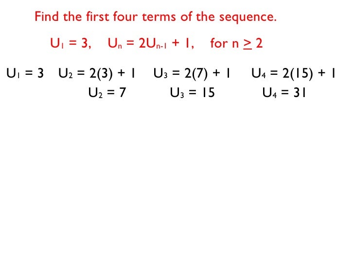Recursively Defined Sequences