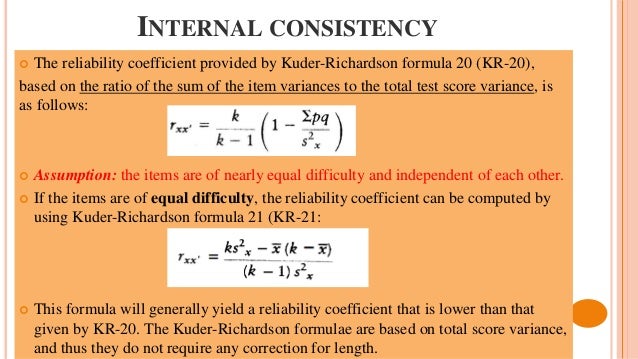 Reliability bachman 1990 chapter 6