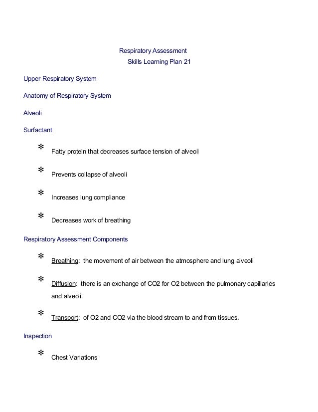 Respiratory Assessment Respiratory Assessment