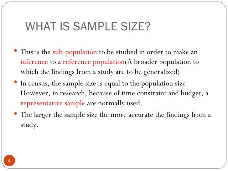 Sample Size Sample Size
