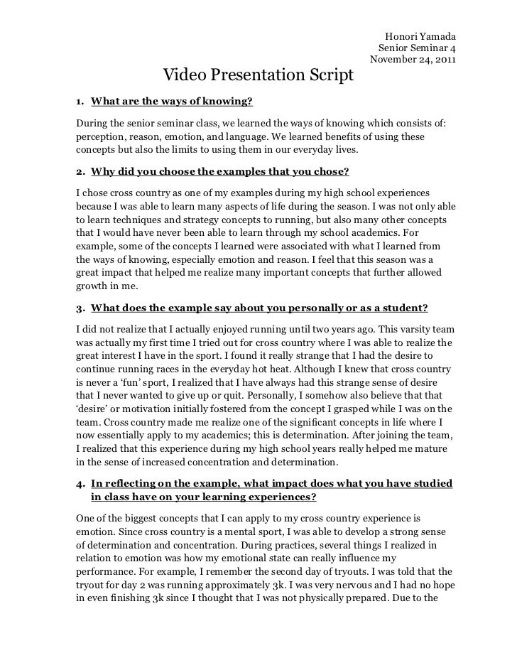 Video Presentation Script Video Presentation Script