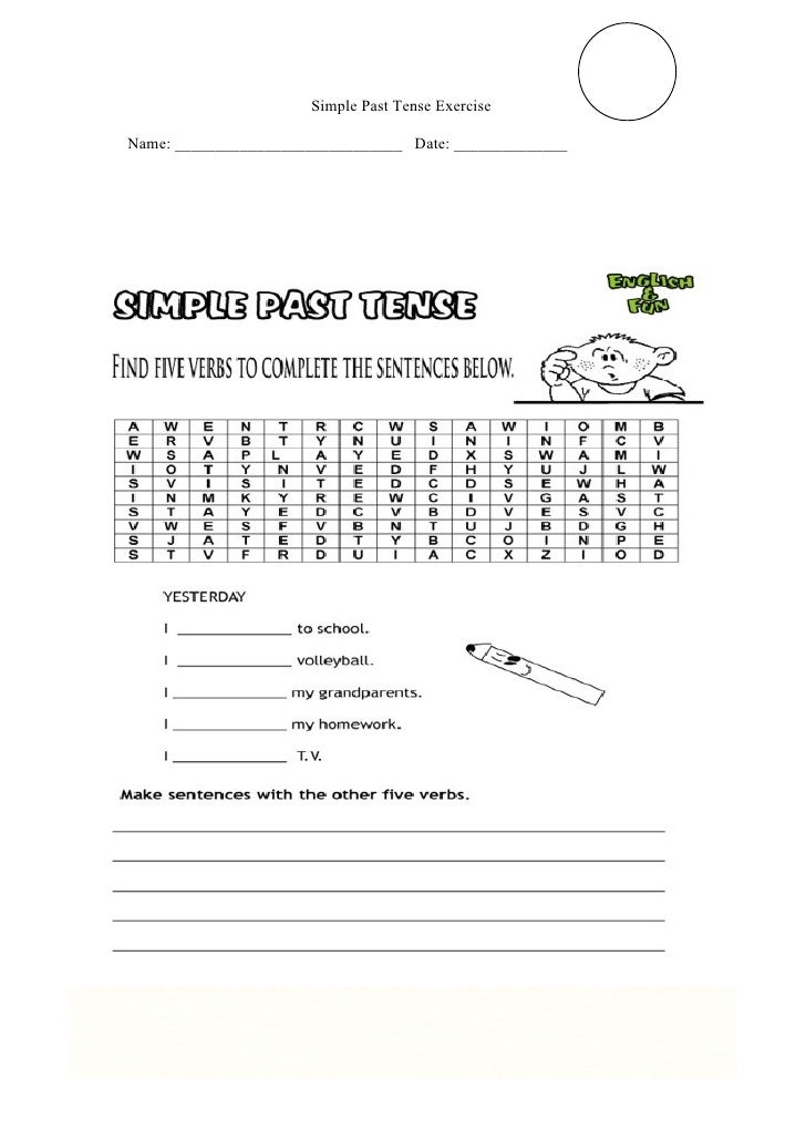 Past Simple Tense Past Simple Exercise Simple Past Tense 2 With