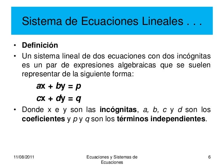 Sistemas ecuaciones lineales