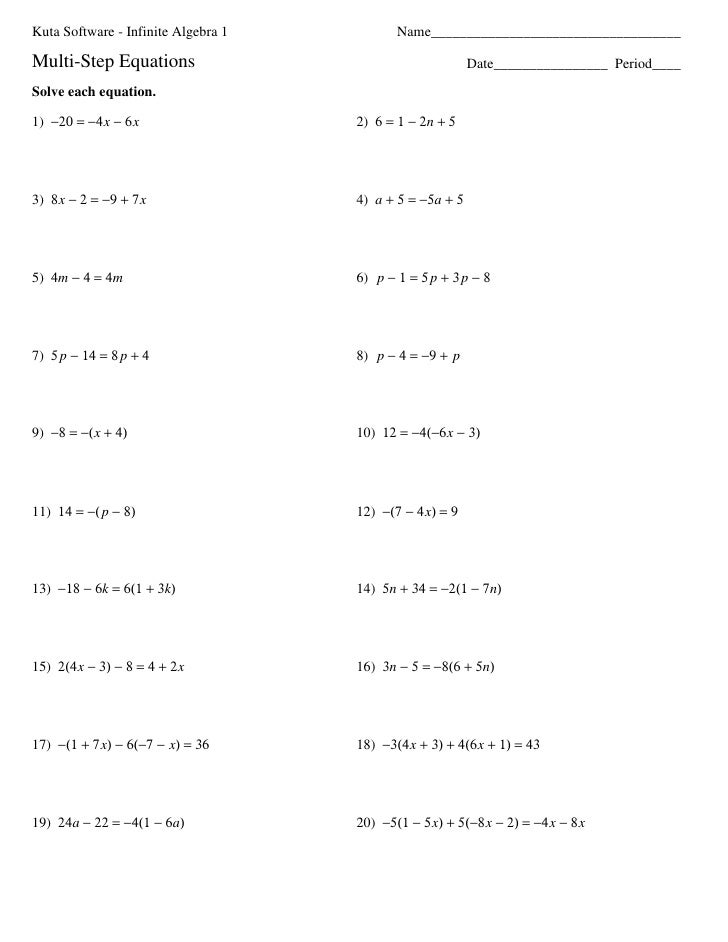 Solving Multi Step Equations Solving Multi Step Equations