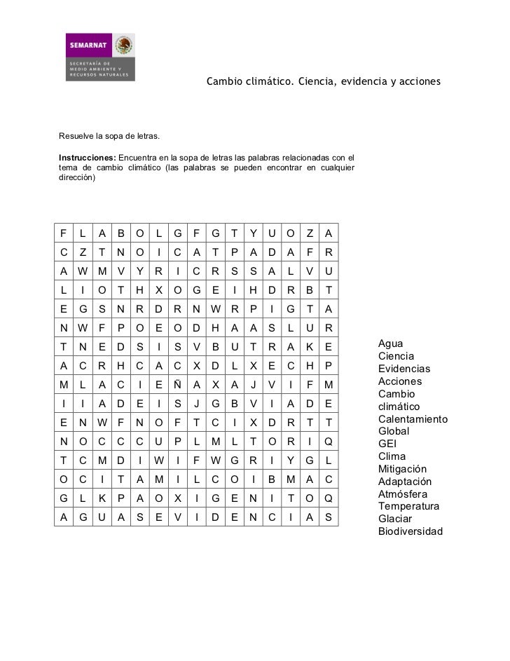 Sopa De Letras De Importancia De La Biodiversidad Sopa De Letras De ...