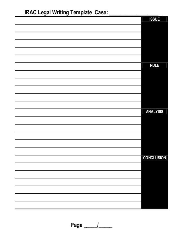 IRAC Legal Writing Template IRAC Legal Writing Template