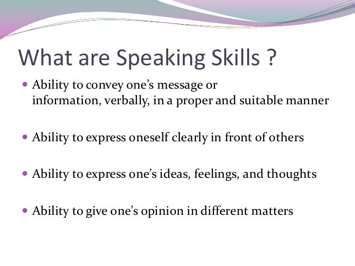 Speaking Speaking Skills speaking-speaking-skills
