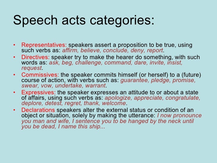 Speech Act Andrew D Cohen Speech Act Andrew D Cohen